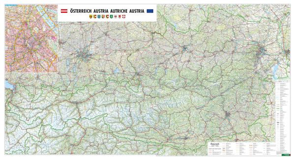 "Österreich, Straßenkarte 1:300.000, Großformat, Poster" online kaufen
