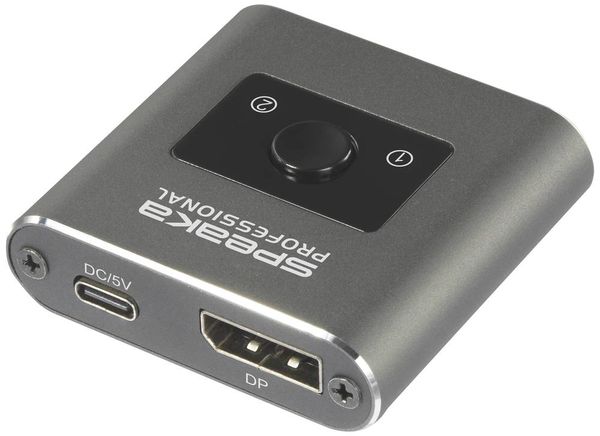 SpeaKa Professional SP-BDS-250 2 Port DisplayPort-Switch UHD 8K @ 60 Hz ...