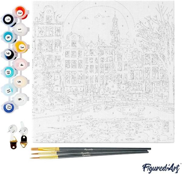 FiguredArt SFA209-Y - Mini Malen nach Zahlen, Weihnachten in Amsterdam ...