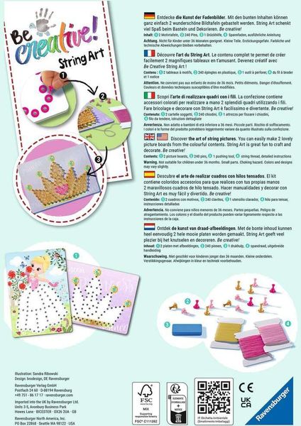 'Ravensburger 18245 - BeCreative! String Art Princess, Fadenbilder ...