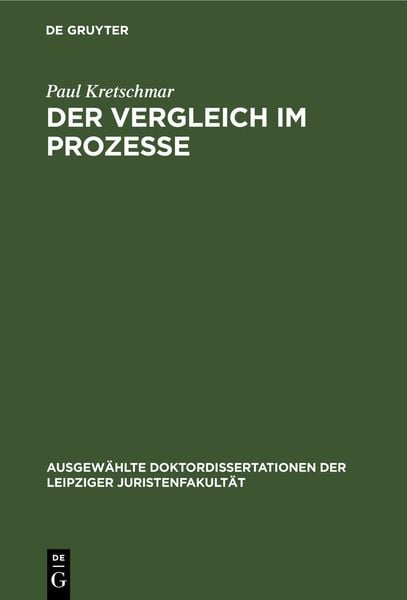 "Der Vergleich im Prozesse" online kaufen