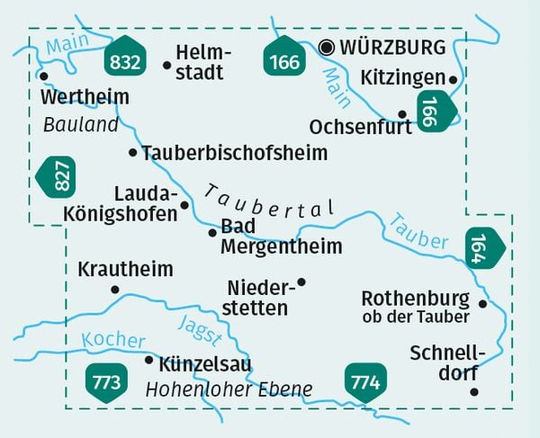 "KOMPASS Wanderkarte 772 Taubertal, Hohenloher Ebene 1:50.000" online ...