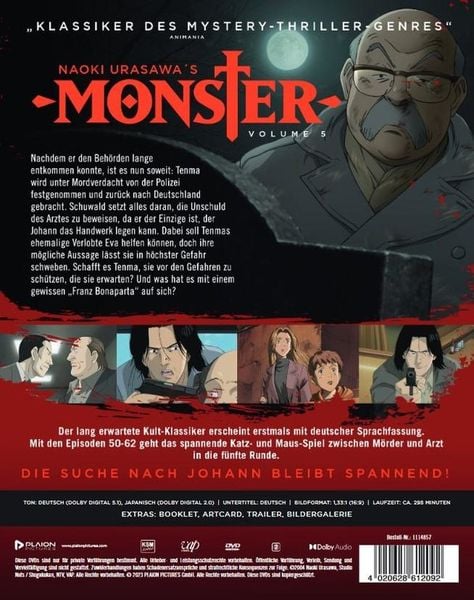 MONSTER - Volume 5 (Ep. 50-62) -Steelbook [2 DVDs] von Masayuki Kojima ...