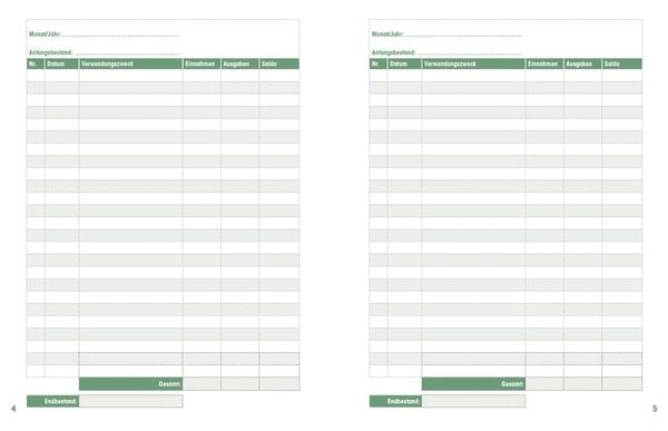 Einfaches Kassenbuch | Einnahmen und Ausgaben - Schreibwaren ...