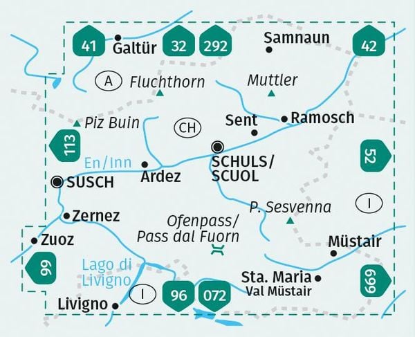 "KOMPASS Wanderkarte 98 Unterengadin, Nationalpark / Bassa Engadina ...