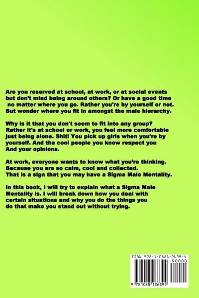 "Sigma Male Mentality" auf Englisch kaufen