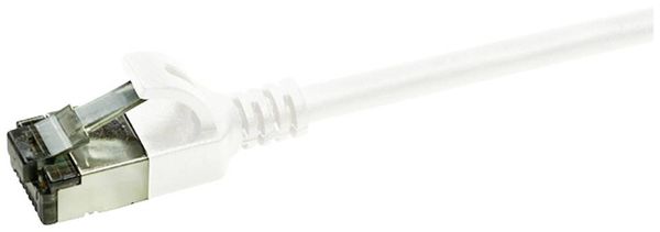 LogiLink CQ9021S RJ45 Netzwerkkabel, Patchkabel CAT 6a U/FTP 0.50m Weiß extrem dünn, Flammwidrig ...