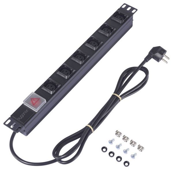 Sygonix SY-6736982 Steckdosenleiste 19 Zoll 6fach Schwarz Schutzkontakt ...