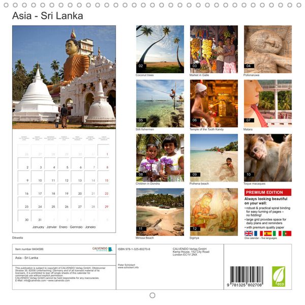 'Asia - Sri Lanka (Wall Calendar 2023 300 × 300 mm Square)' - 'Kalender'