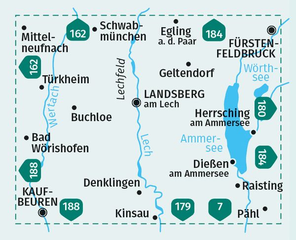 "KOMPASS Wanderkarte 189 Landsberg am Lech, Ammersee 1:50.000" online ...