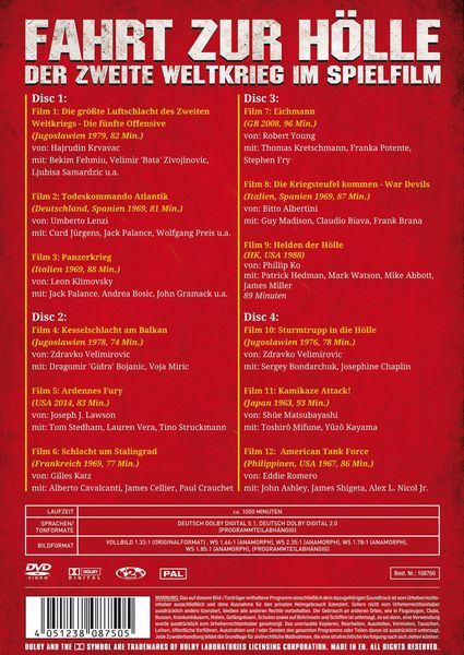 Fahrt zur Hölle – Der Zweite Weltkrieg im Film [4 DVDs] von Bitto ...