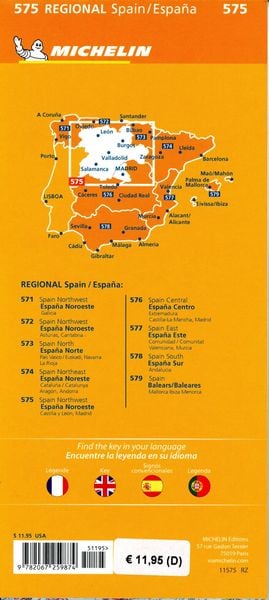 "Spain Northwest - Castilla y - León Madrid Regional Map 575" bei ...