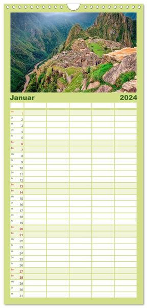 'Familienplaner 2024 - Machu Picchu - Stadt der Inka mit 5 Spalten ...
