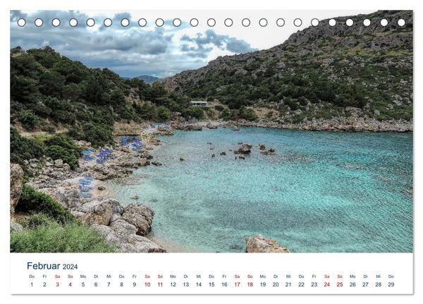 'Rhodos - Insel des Sonnengottes Helios (Tischkalender 2024 DIN A5 quer ...