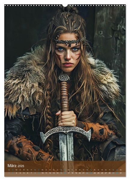 "Wikinger - Erbe der Walküren als moderne Wikingerfrau (Wandkalender ...