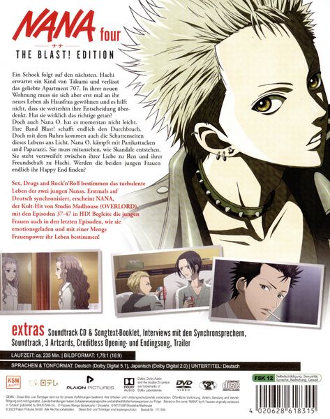 NANA - The Blast! Edition Vol. 4 (Ep. 37-47) (+ Soundtrack-CD) [2 DVDs ...