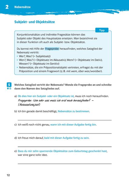 '10-Minuten-Training Deutsch Haupt- und Nebensätze 5.-7. Klasse ...