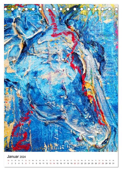 'Kunstobjekt Pferd (Tischkalender 2024 DIN A5 hoch), CALVENDO Monatskalender' - 'Tischkalender