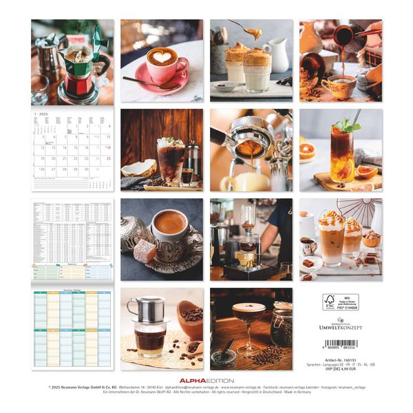 "Kaffeegenuss 2026 - Broschürenkalender 30x30 cm (30x60 geöffnet ...