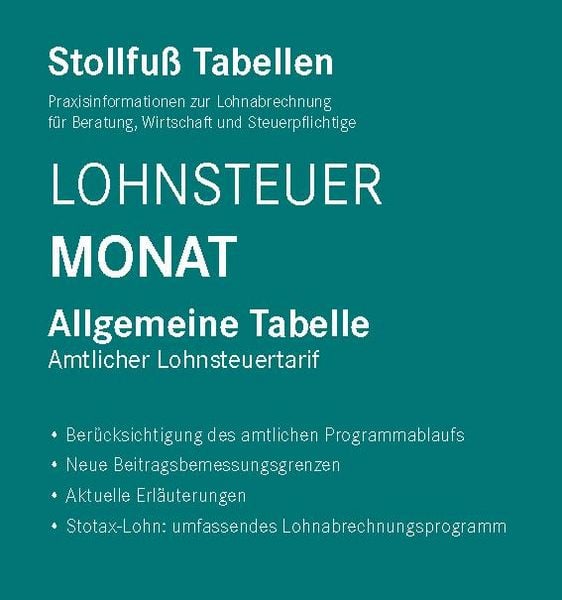 "Tabelle, Lohnsteuer 2025 Monat" online kaufen