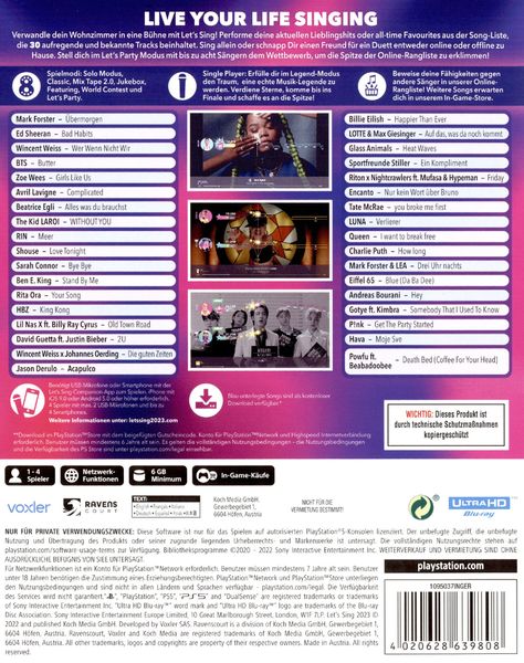 'Let's Sing 2023 - Mit deutschen Hits' für 'PlayStation 5' kaufen