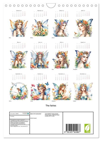 'The fairies (Wall Calendar 2025 DIN A4 portrait), CALVENDO 12 Month ...