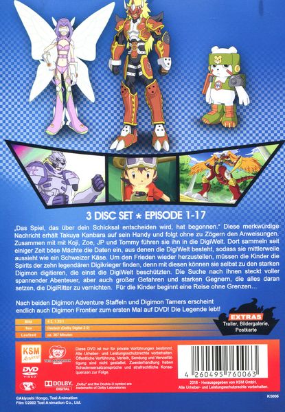 Digimon Frontier - Volume 1: Episode 01-17 im Sammelschuber [3 DVDs ...