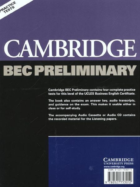 'Cambridge BEC Preliminary' - 'Englische Bücher' Schulbuch - '978-0-521 ...