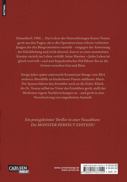 'Monster Perfect Edition 1' von 'Naoki Urasawa' - Buch - '978-3-551 ...