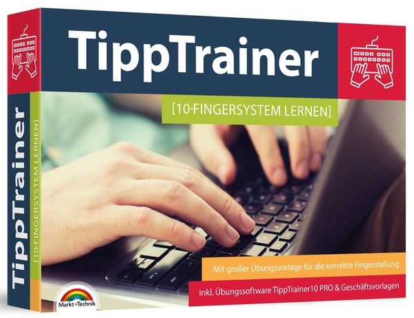 "10 Finger Tippen für zu Hause am PC lernen - blind jedes Wort finden - Maschinenschreiben inkl ...