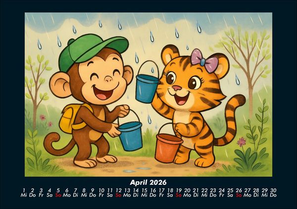 "Milo & Tina - Ein Jahr voller Freundschaft 2026 Fotokalender DIN A4 ...