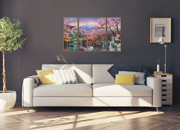 Schipper Malen-nach-Zahlen - Meisterklasse Triptychon - Kirschblüte in Japan . Spielwaren ...