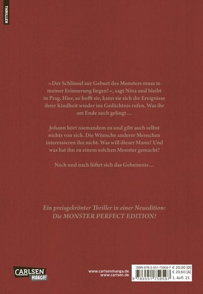 'Monster Perfect Edition 8' von 'Naoki Urasawa' - Buch - '978-3-551 ...