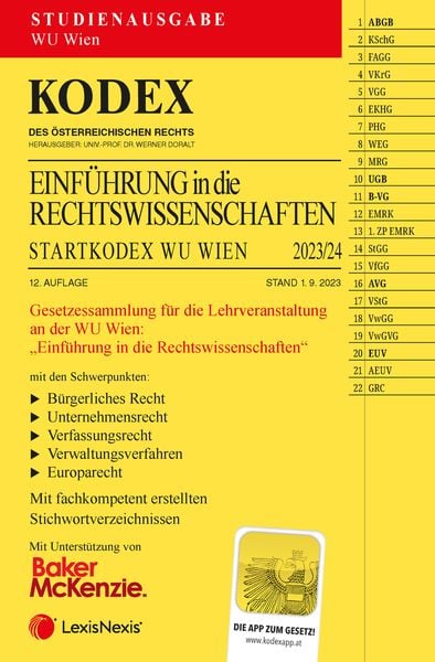 "KODEX Einführung in die Rechtswissenschaften 2023/24 - inkl. App" online kaufen