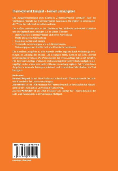 "Thermodynamik kompakt - Formeln und Aufgaben" von Bernhard Weigand bei ...
