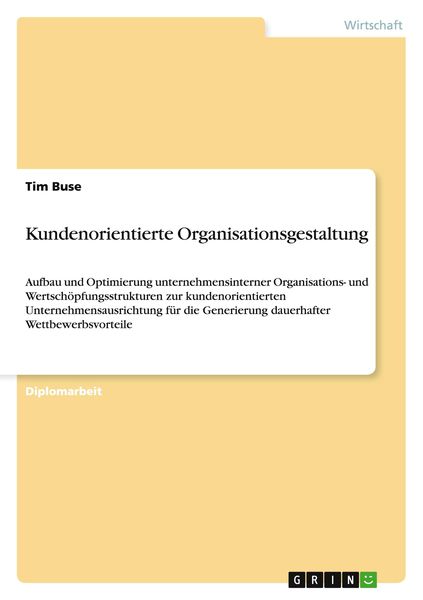 "Kundenorientierte Organisationsgestaltung" online kaufen