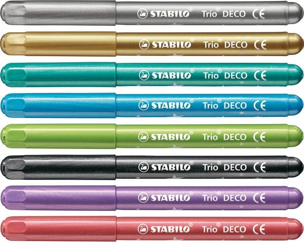 STABILO Metallic-Filzstift mit robuster XL-Spitze - Trio DECO - 8er ...