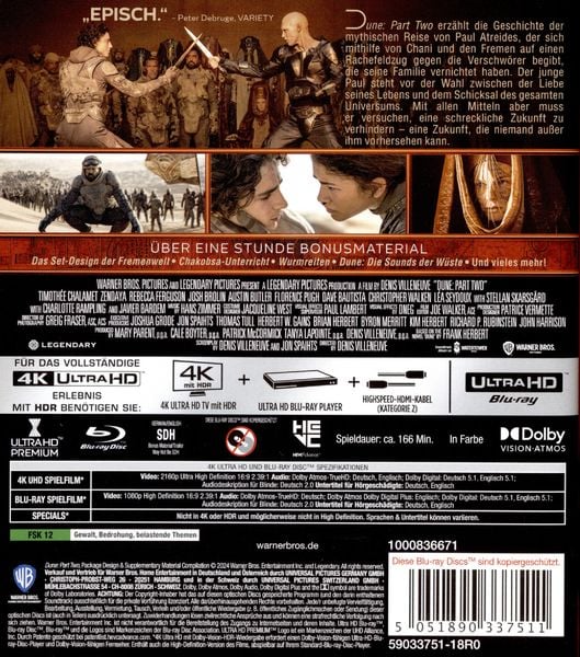 "Dune: Part Two (4K Ultra HD) (+ Blu-ray)" auf Blu-ray 4K - jetzt bei ...