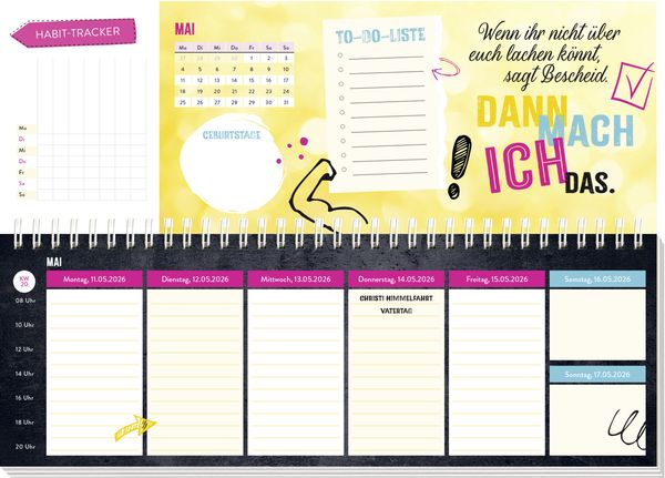 "Tischkalender 2026 quer: Das mach ich morgen. Zack, wieder eine Woche ...