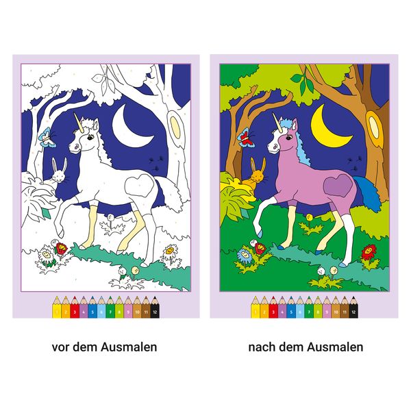 Ravensburger Malen nach Zahlen ab 5 Jahren Zauberwald - 24 Motive - Malheft für Kinder ...