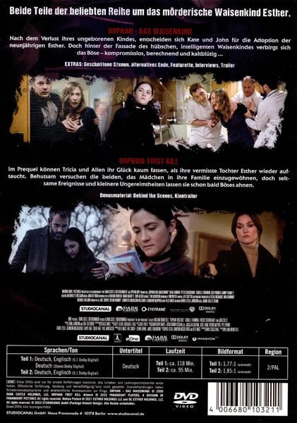 Orphan: First Kill & Das Waisenkind [2 DVDs] von Jaume Collet-Serra ...