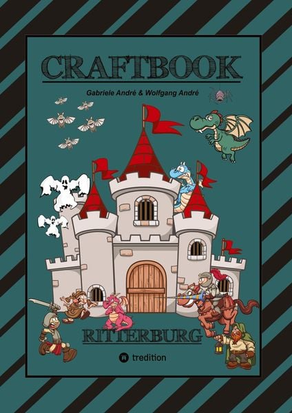 "Craftbook - 100 Seiten Ritter Malmotive - Burg Bastelanleitung - Rätsel - Wappen - Könige ...