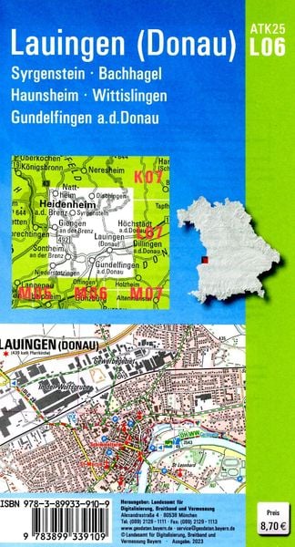 "ATK25-L06 Lauingen (Donau) (Amtliche Topographische Karte 1:25000 ...