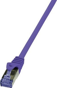 'LogiLink CQ306VS RJ45 Netzwerkkabel, Patchkabel CAT 6a S/FTP 3.00 m Violett Flammwidrig ...