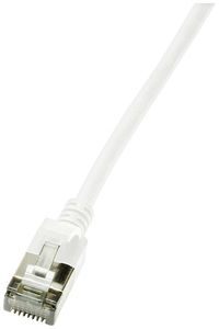 'LogiLink CQ9021S RJ45 Netzwerkkabel, Patchkabel CAT 6a U/FTP 0.50m Weiß extrem dünn ...