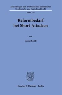 'Reformbedarf bei Short-Attacken.' von 'Daniel Krafft' - Buch - '978-3 ...