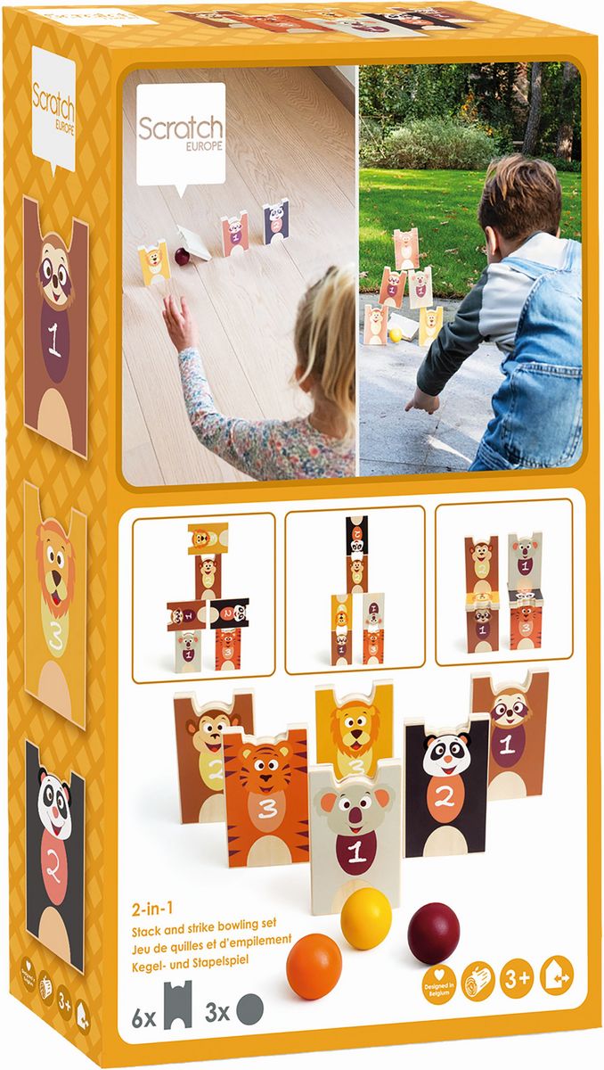 Scratch - 2in1 Stapeln und Kegeln Tiere kaufen - Spielwaren | Thalia