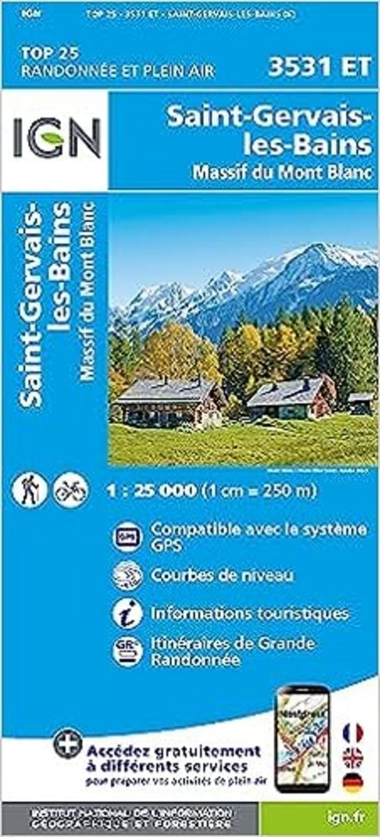 3531ET SAINT-GERVAIS - LES BAINS Topographische Wanderkarte Frankreich ...