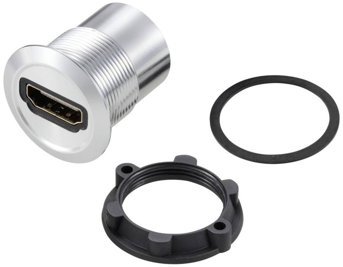 TRU COMPONENTS TC-11980452 HDMI Panel-Adapter Buchse HDMI-Buchse - HDMI-Buchse Silber Inhalt: 1 ...