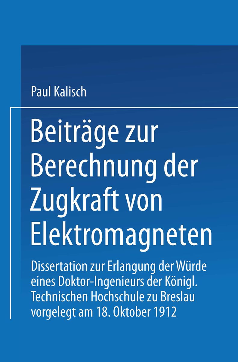 "Beiträge zur Berechnung der Zugkraft von Elektromagneten" online kaufen